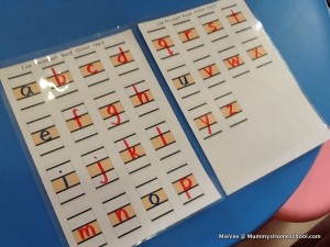 [Montessori Printable] Writing on a line – Owlissimo's Blog